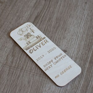 Wooden Bookmark , Gift to Leaving Pupils Children , Personalised With ...