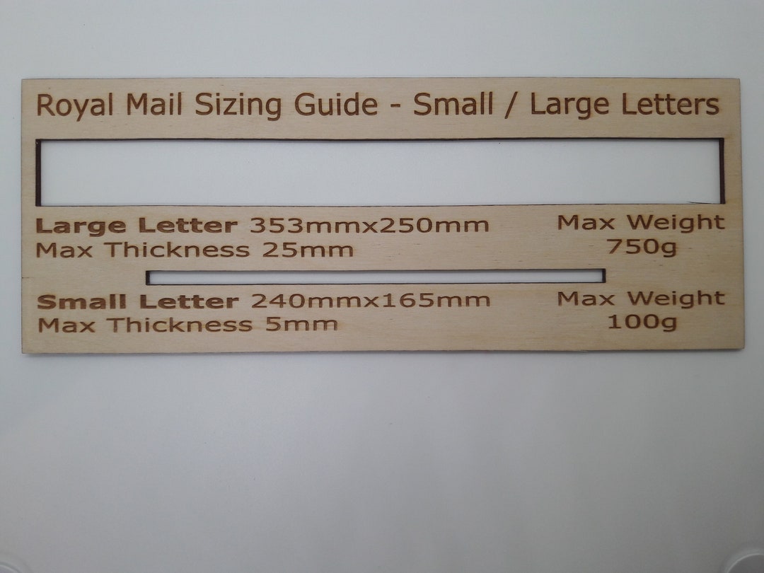 Royal Mail Letter Large and Small Letter Size Guide Postage PPI Size ...