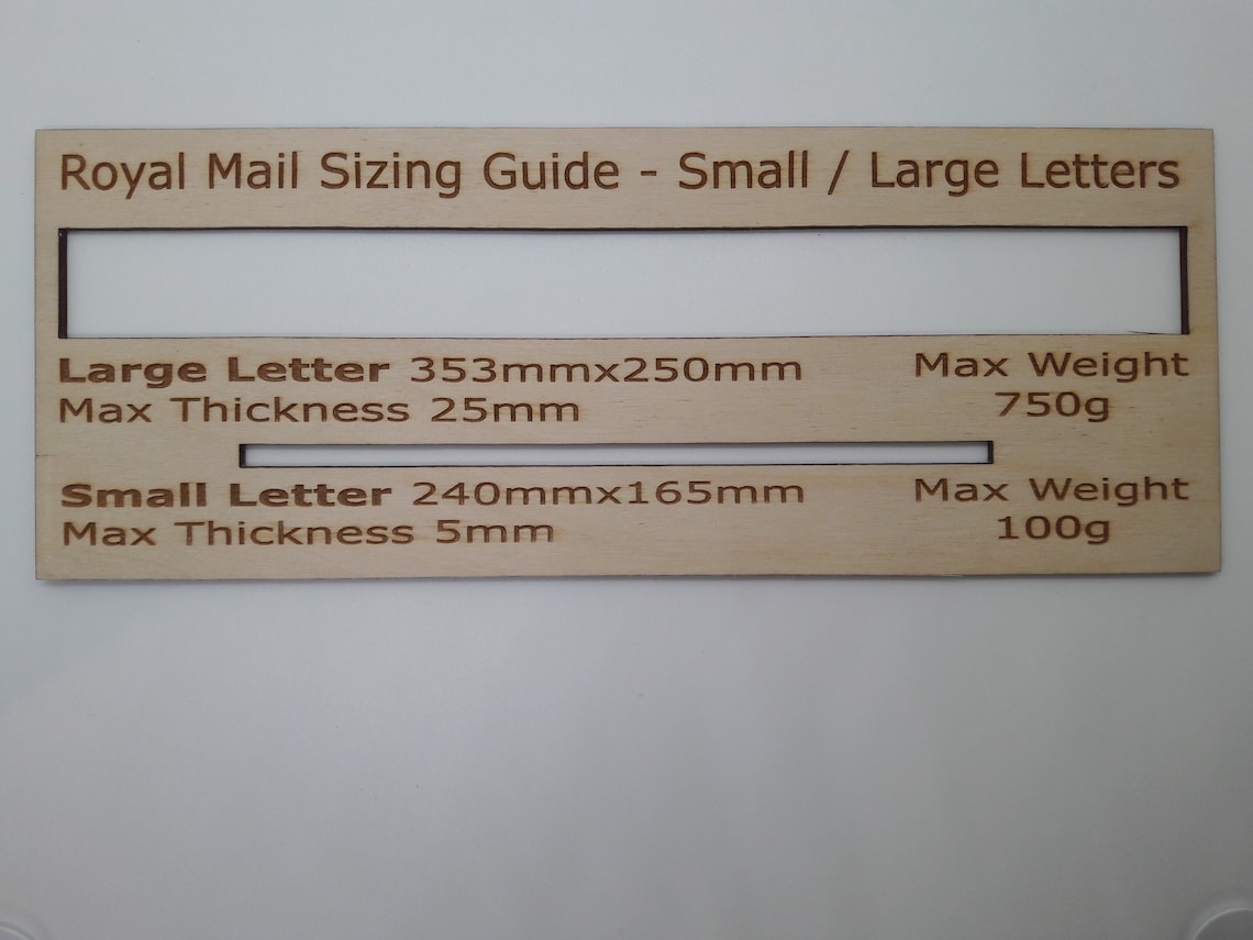 Royal Mail Letter Large and Small Letter Size Guide Postage - Etsy UK