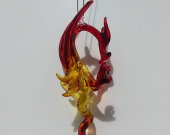Dragon Medieval Hand Blown Glass Figurine Crystal Gold - Etsy