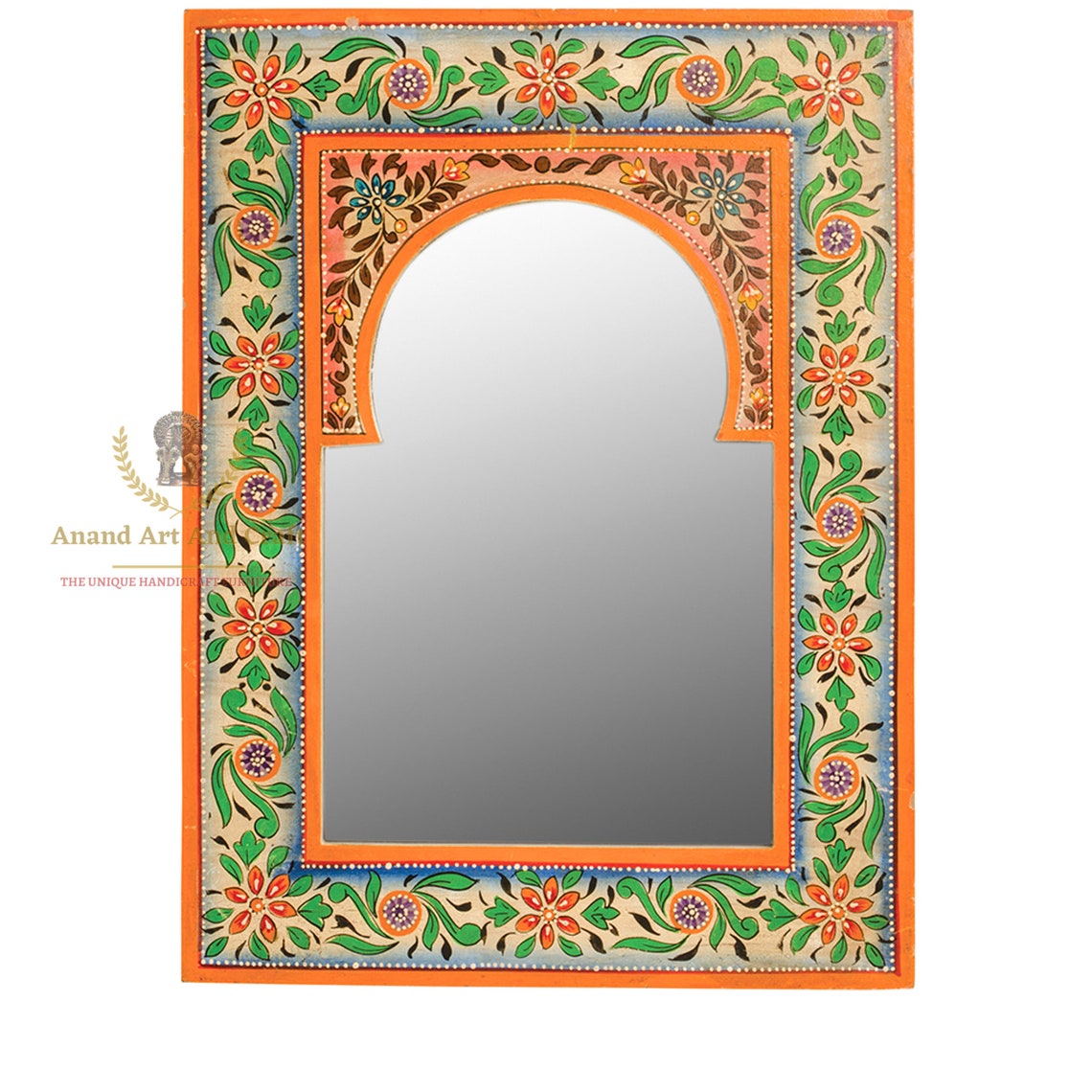 Wood Hand Painted Indian Mirror Frame Wall Mirror Frame Wall - Etsy