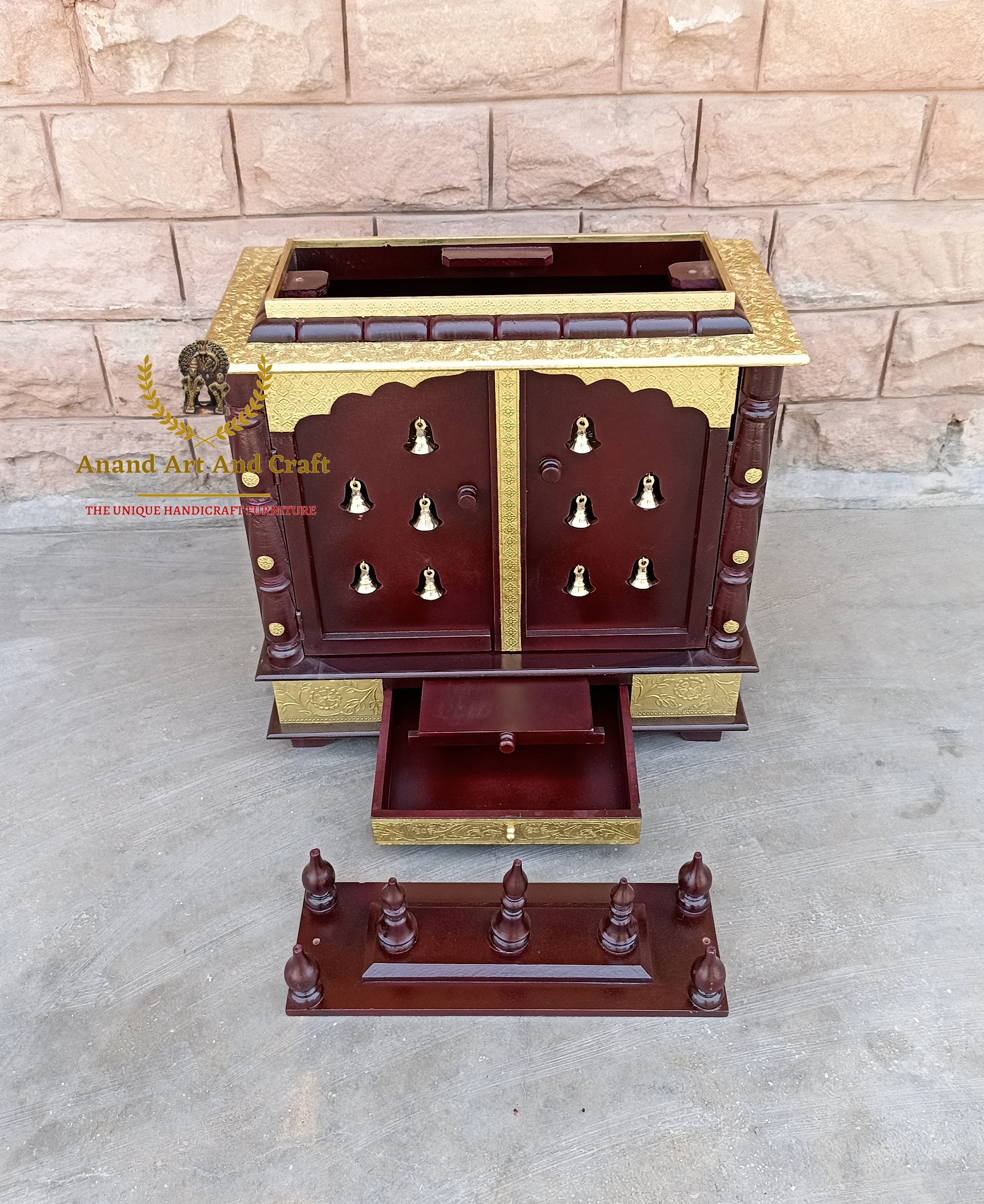 Wooden Temple Mandir Handcrafted Window Pooja Ghar Mandap With | Etsy