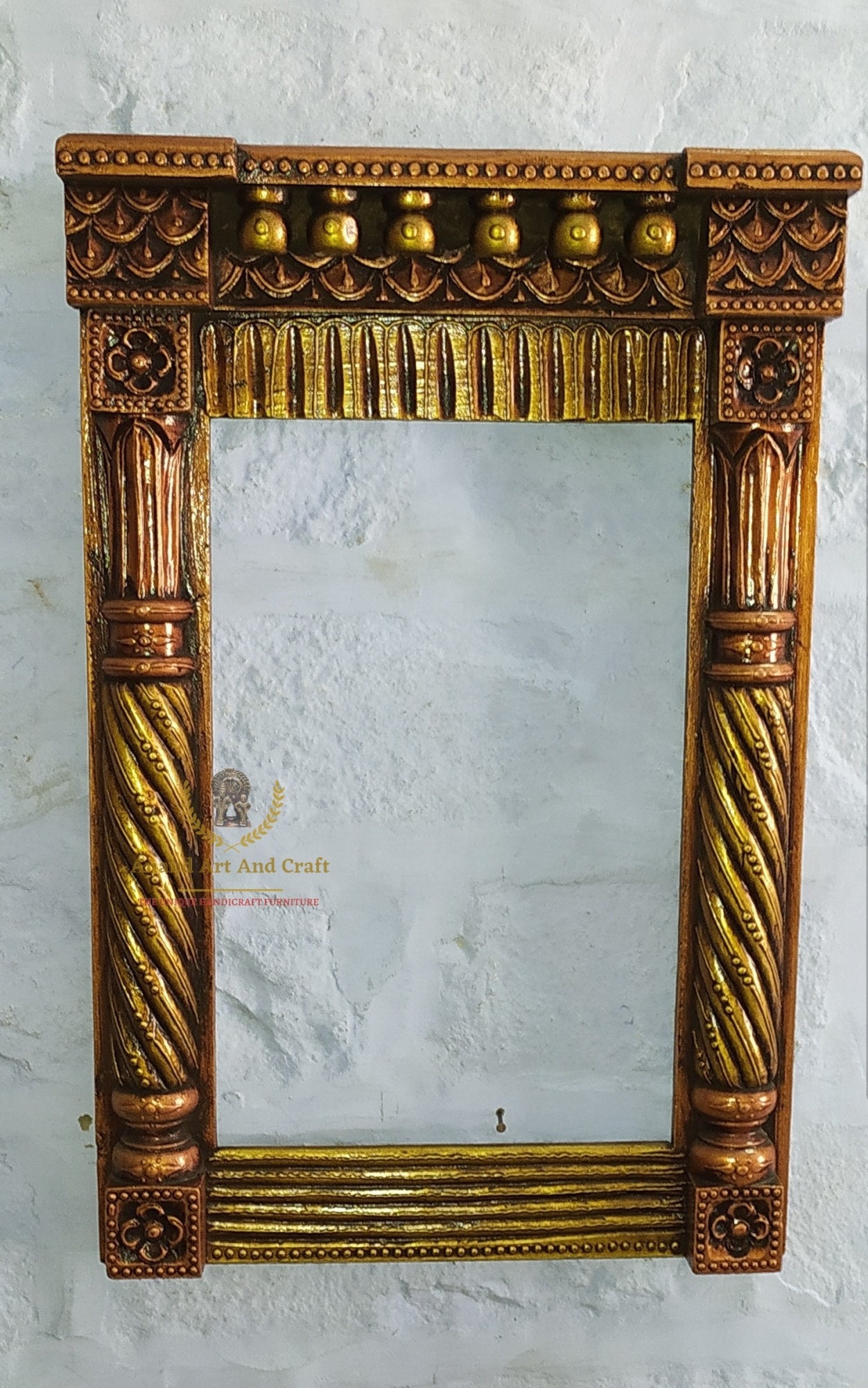 Wood Hand Painted Indian Mirror Frame Wall Mirror Beautiful | Etsy