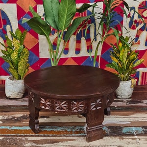 Wooden Chowki Bajot Choki Table Handmade Carved Traditional Solid Wood ...