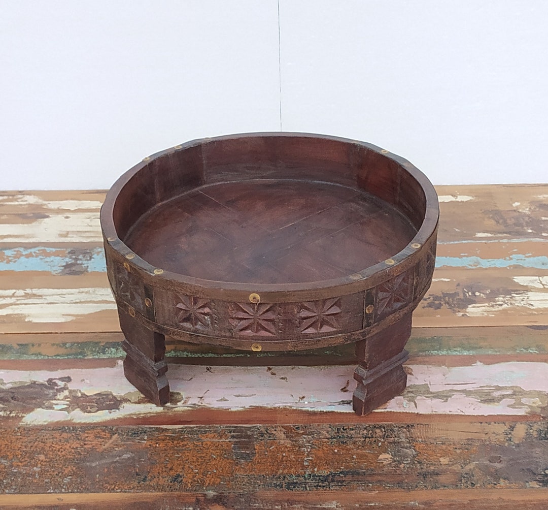 Wooden Chakki Table Indian Chakki Grinder Table Coffee Table Hand Made ...