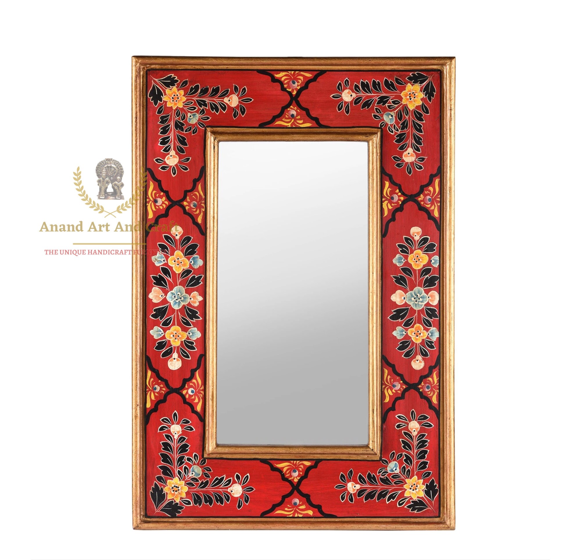 Wood Hand Painted Indian Mirror Frame Wall Mirror Frame Wall - Etsy