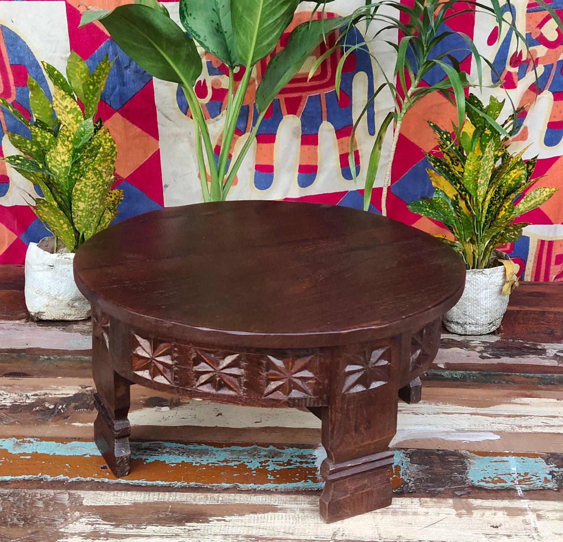 Wooden Chowki Bajot Choki Table Handmade Carved Traditional - Etsy