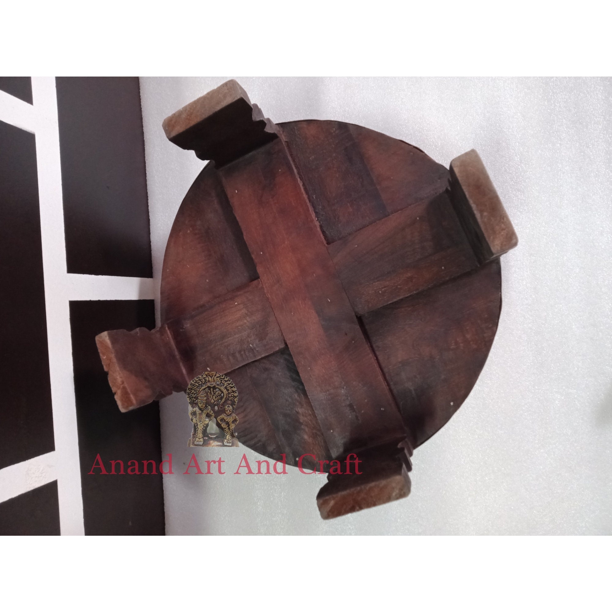 Wooden Hand Made Carved Grinder Chakki Stool With Cushion Top | Etsy