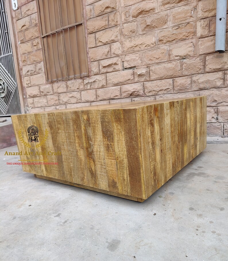 Wooden Coffee Table Wood Square Box Style Coffee Table - Etsy