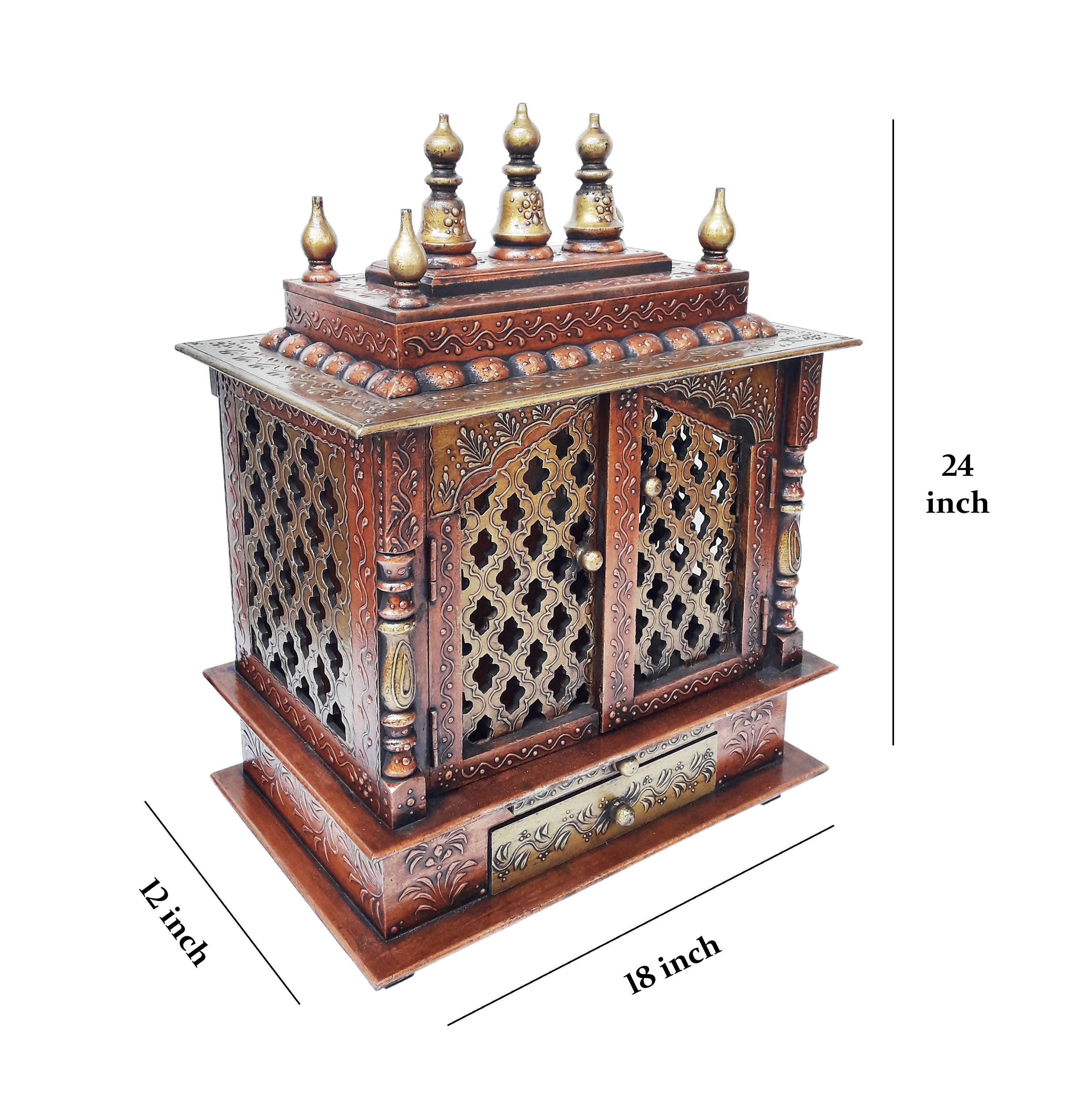 Wooden Temple Mandir Handcrafted Window Pooja Ghar Mandap for | Etsy