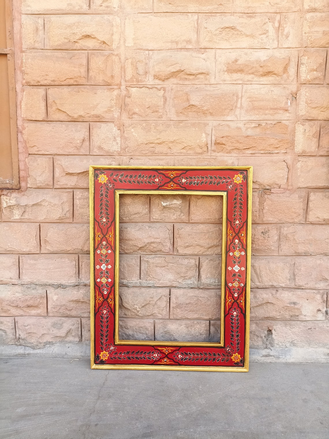 Wood Hand Painted Indian Mirror Frame Wall Mirror Frame Wall - Etsy