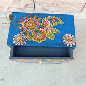 Wooden Cabinet Handmade Hand Painted 4 Drawer Chest Jewellery Box ...