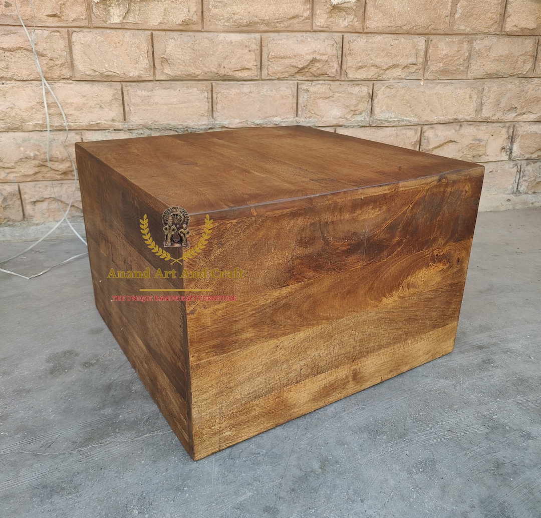 Wood Square Box Style Coffee Table Wooden Coffee Table - Etsy