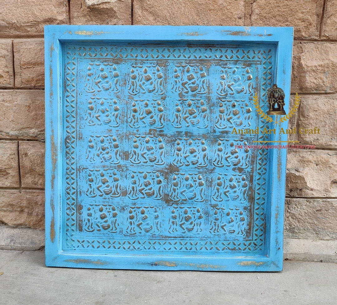 Metal Patra Hand Made Wooden Frame Wall Panel/square Metal Wall Panel ...