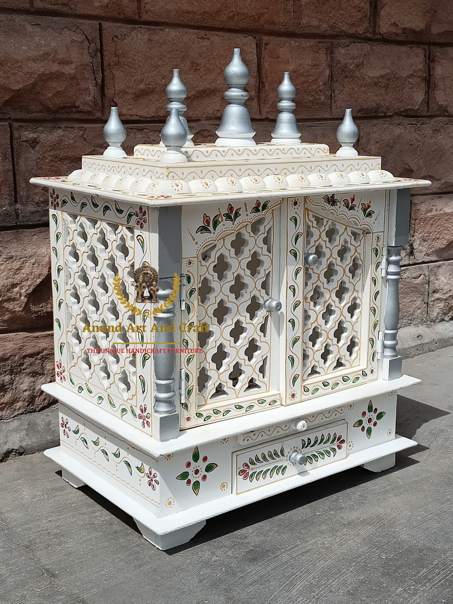 Wooden Temple Mandir Beautiful White-silver Handcrafted Pooja | Etsy