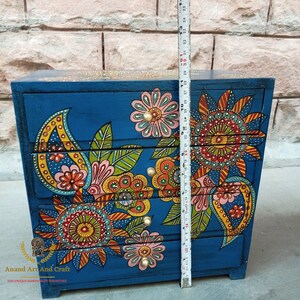Wooden Cabinet Handmade Hand Painted 4 Drawer Chest Jewellery Box ...