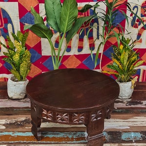Wooden Chowki Bajot Choki Table Handmade Carved Traditional Solid Wood ...