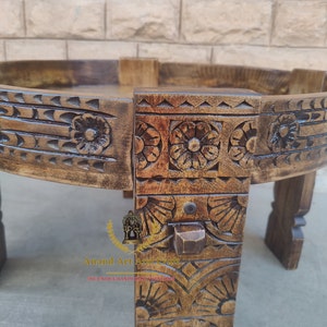 Wooden Chakki Table Coffee Table Rustic Look ,grinder Table Hand ...