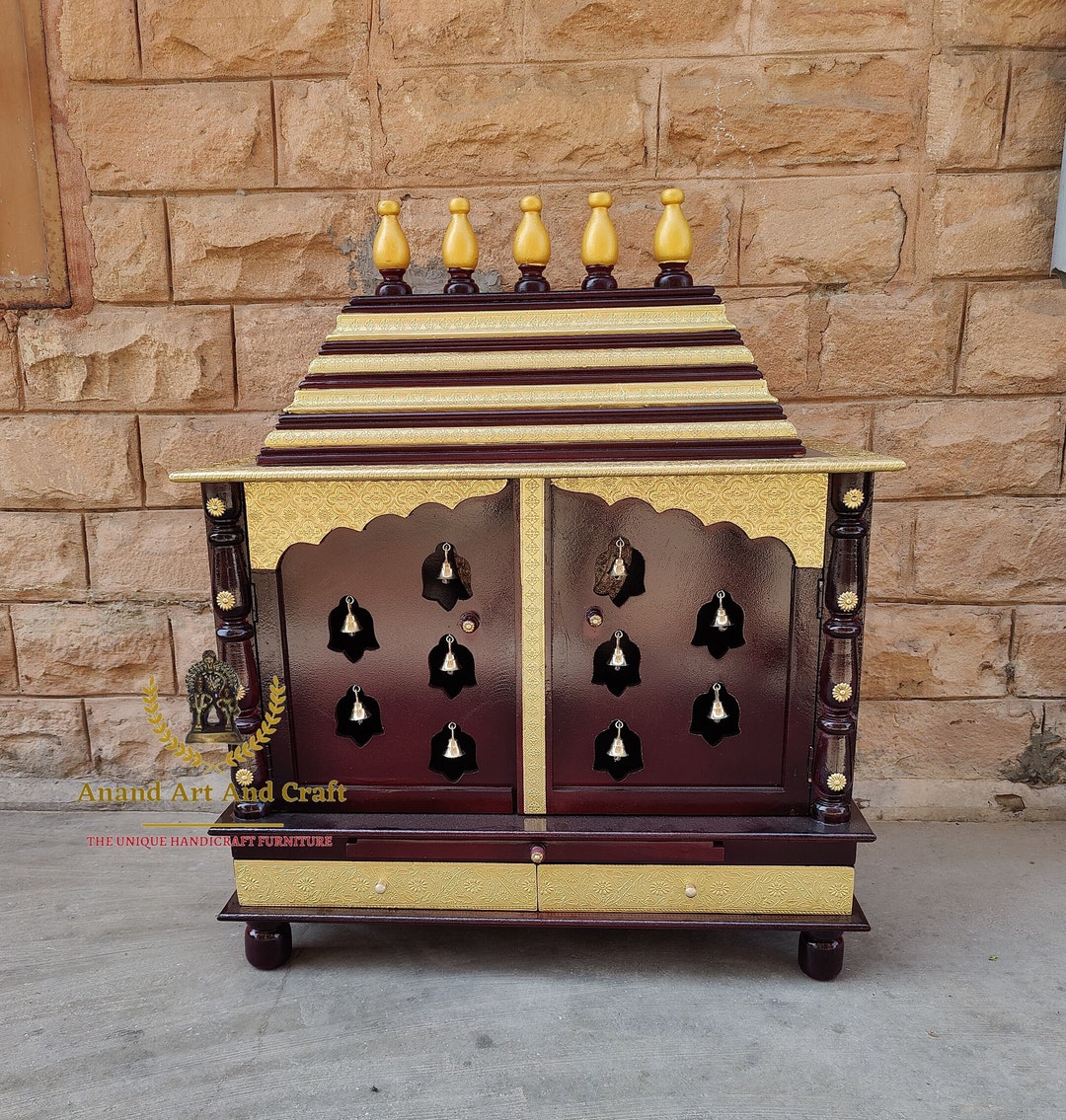 Wooden Temple Mandir Handcrafted Window Pooja Ghar Mandap With ...