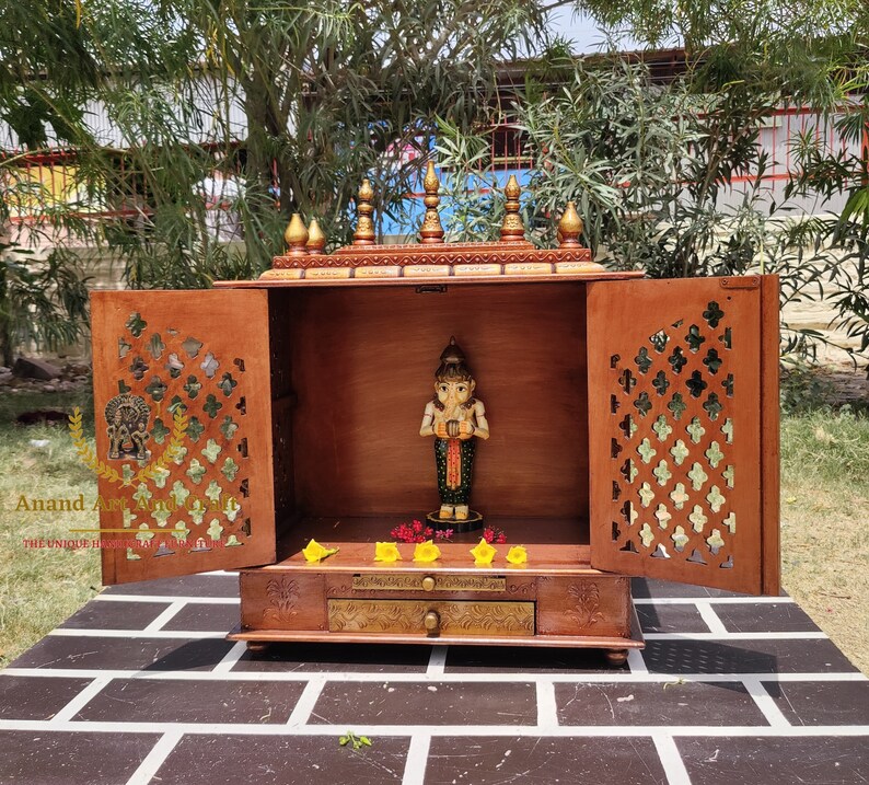 Wooden Temple Mandir Handcrafted Window Pooja Ghar Mandap for - Etsy