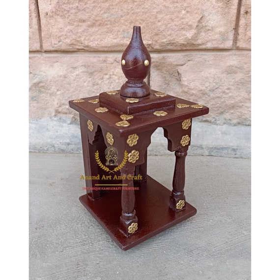 Wooden Temple Mini Mandir Handcrafted Hindu Pooja Ghar Mandap | Etsy