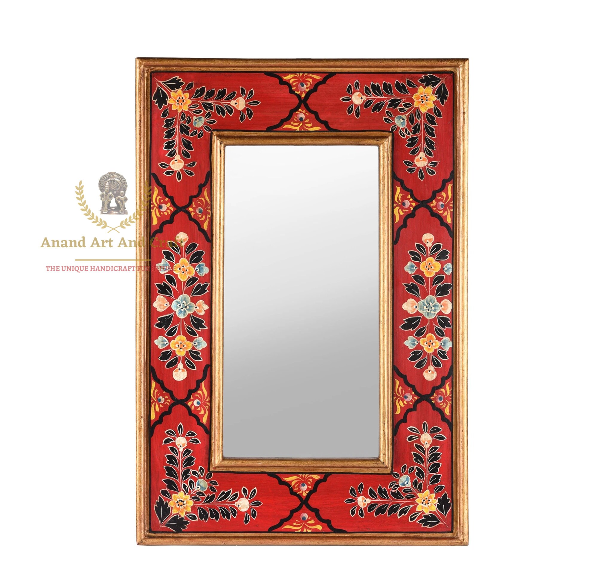 Wood Hand Painted Indian Mirror Frame Wall Mirror Frame Wall - Etsy