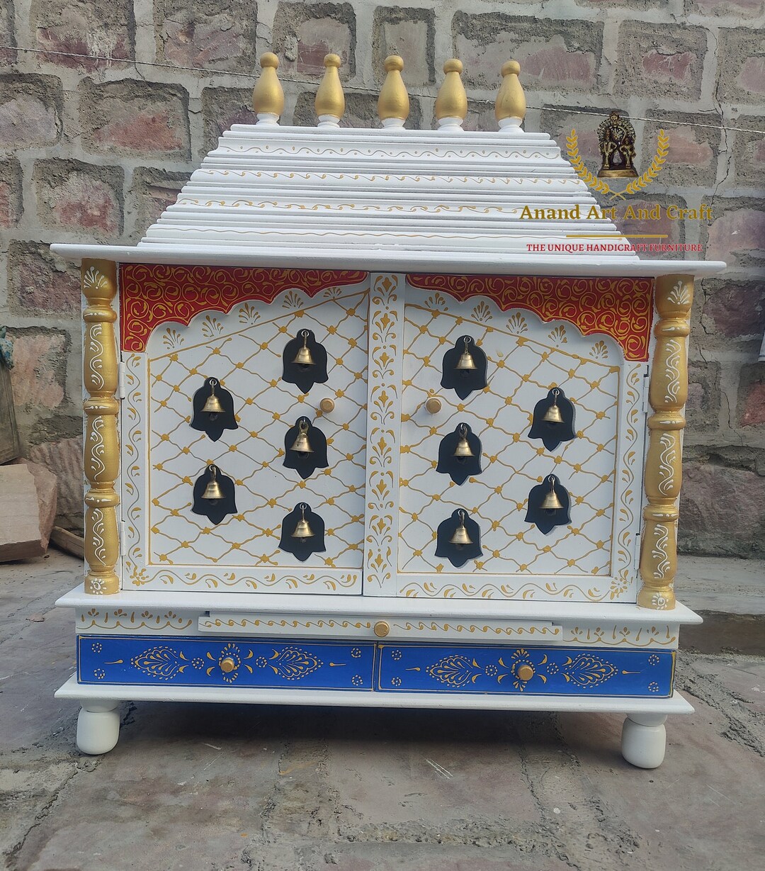 Wooden Temple Mandir Handcrafted Window Pooja Ghar Mandap With ...