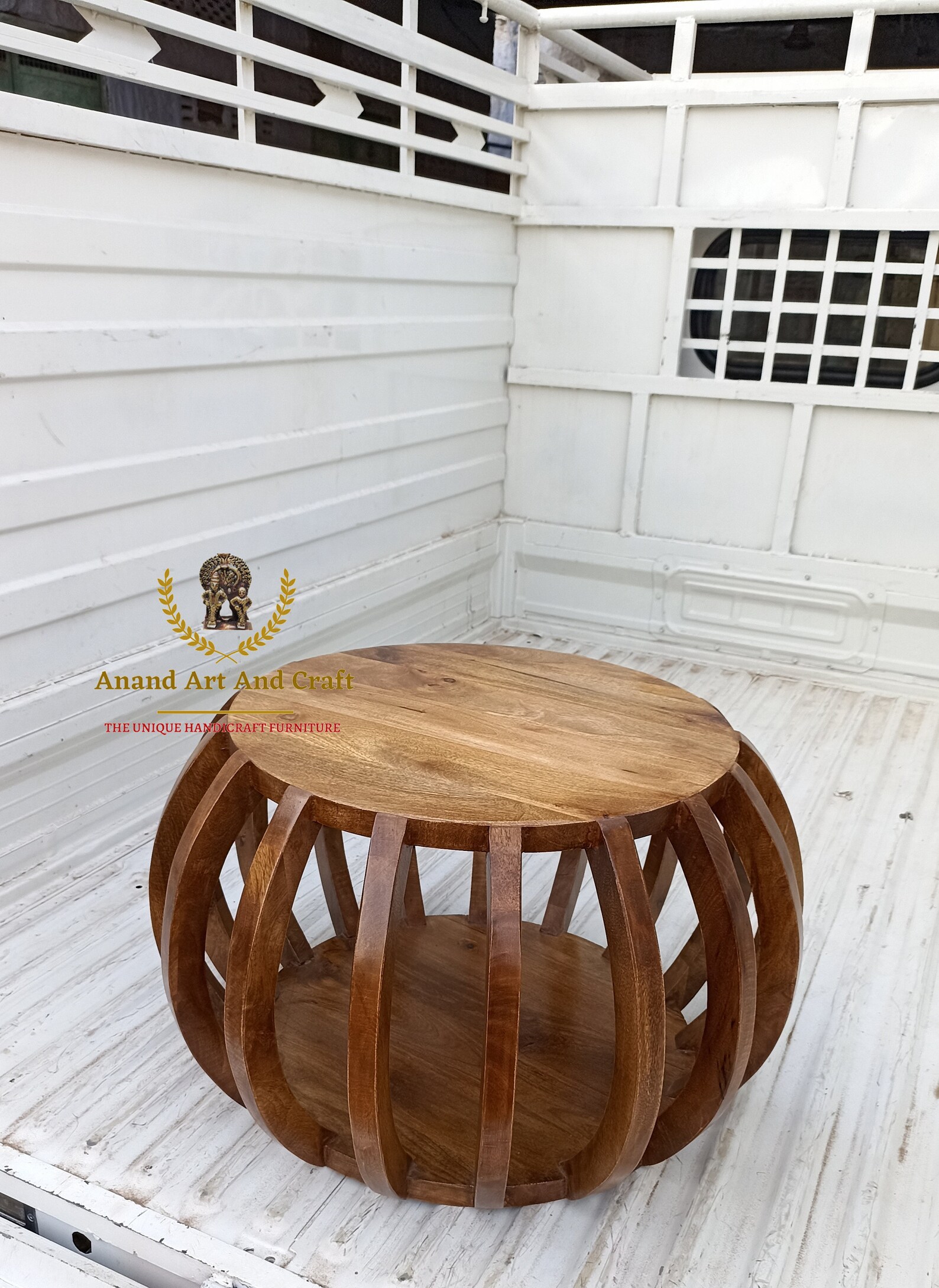 Wooden Carver Round Coffee Table Wooden Cocktail Table Unique - Etsy