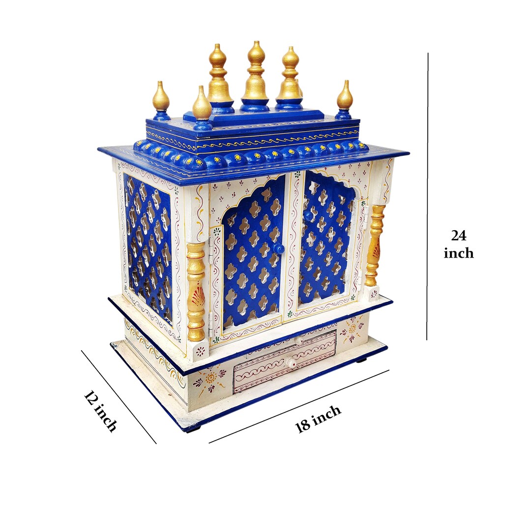 Wooden Temple Mandir Handcrafted Window Pooja Ghar Mandap for Worship ...