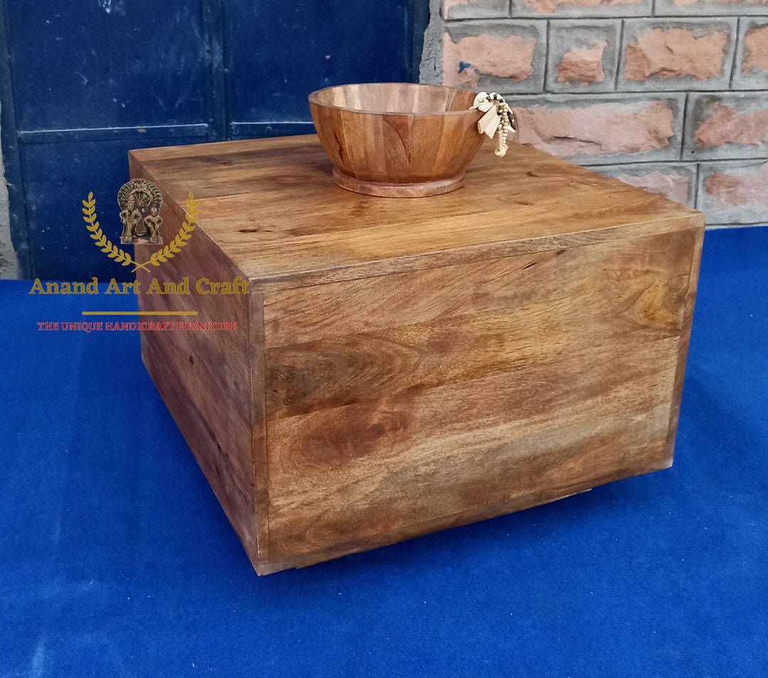 Wooden Coffee Table Gamla Square Design Coffee Table Natural Finished ...