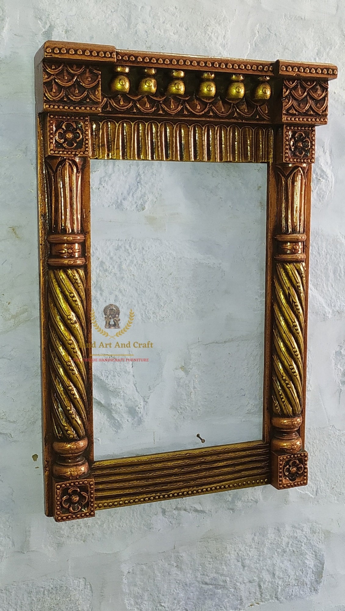 Wood Hand Painted Indian Mirror Frame Wall Mirror Beautiful | Etsy