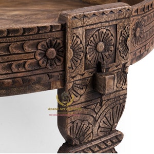 Wooden Chakki Table Coffee Table Rustic Look ,grinder Table Hand ...