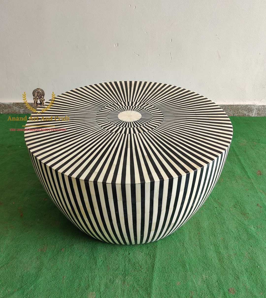 Bone Inlay Coffee Table Handmade Round Table, Bone Inlay Center Table ...
