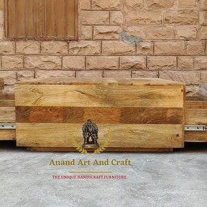 Wood Coffee Table, With 4 Drawers Box Style Storage Coffee Table ...