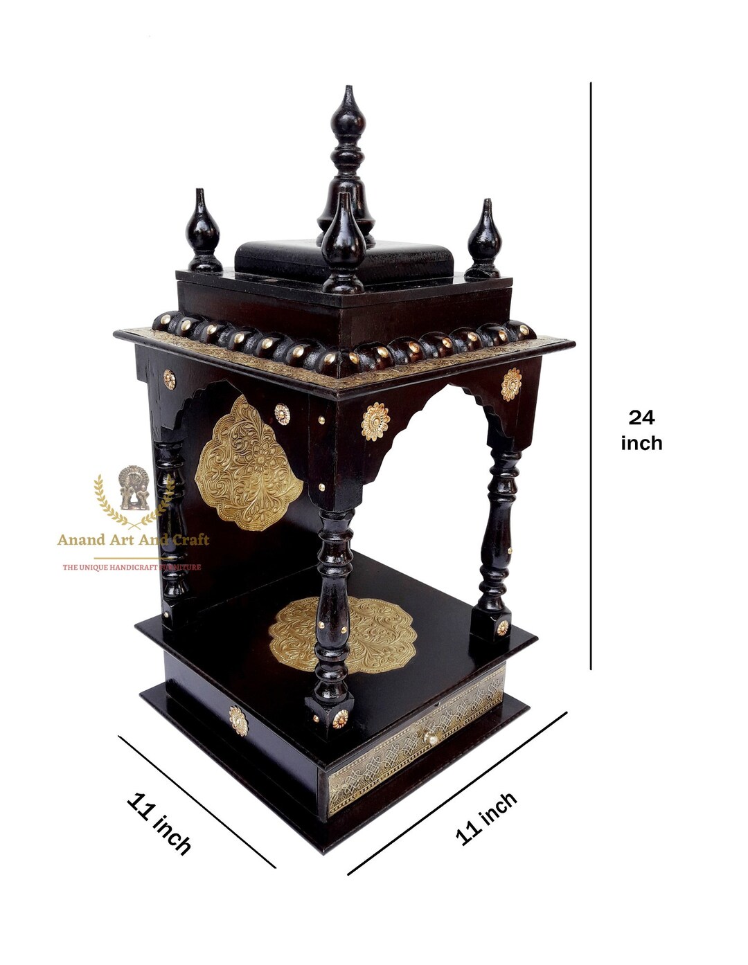 Wooden Temple Mini Mandir Handcrafted Hindu Pooja Ghar Mandap for ...