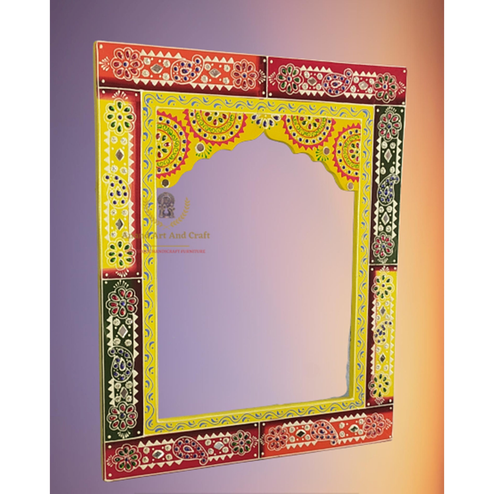 Wood Hand Painted Indian Mirror Frame Wall Mirror Beautiful | Etsy