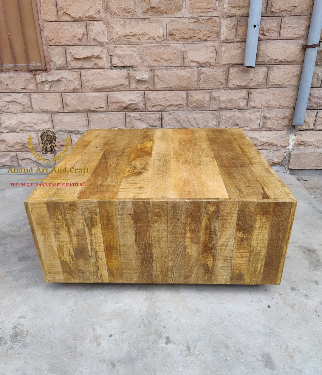 Wooden Coffee Table, Wood Square Box Style Coffee Table, Wooden ...