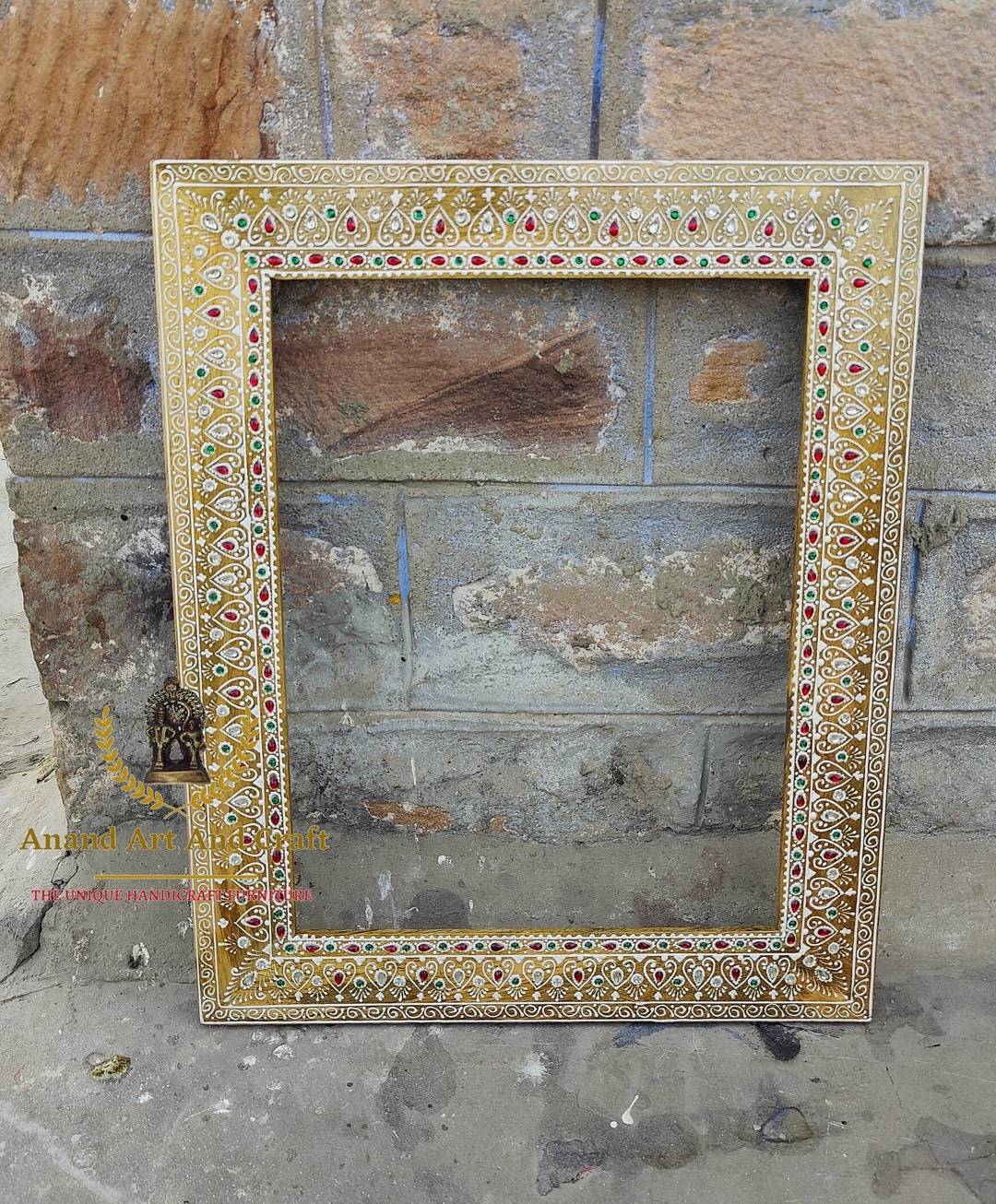 Wooden Hand Painted Indian Mirror Frame Wall Mirror Frame Wall Decor ...