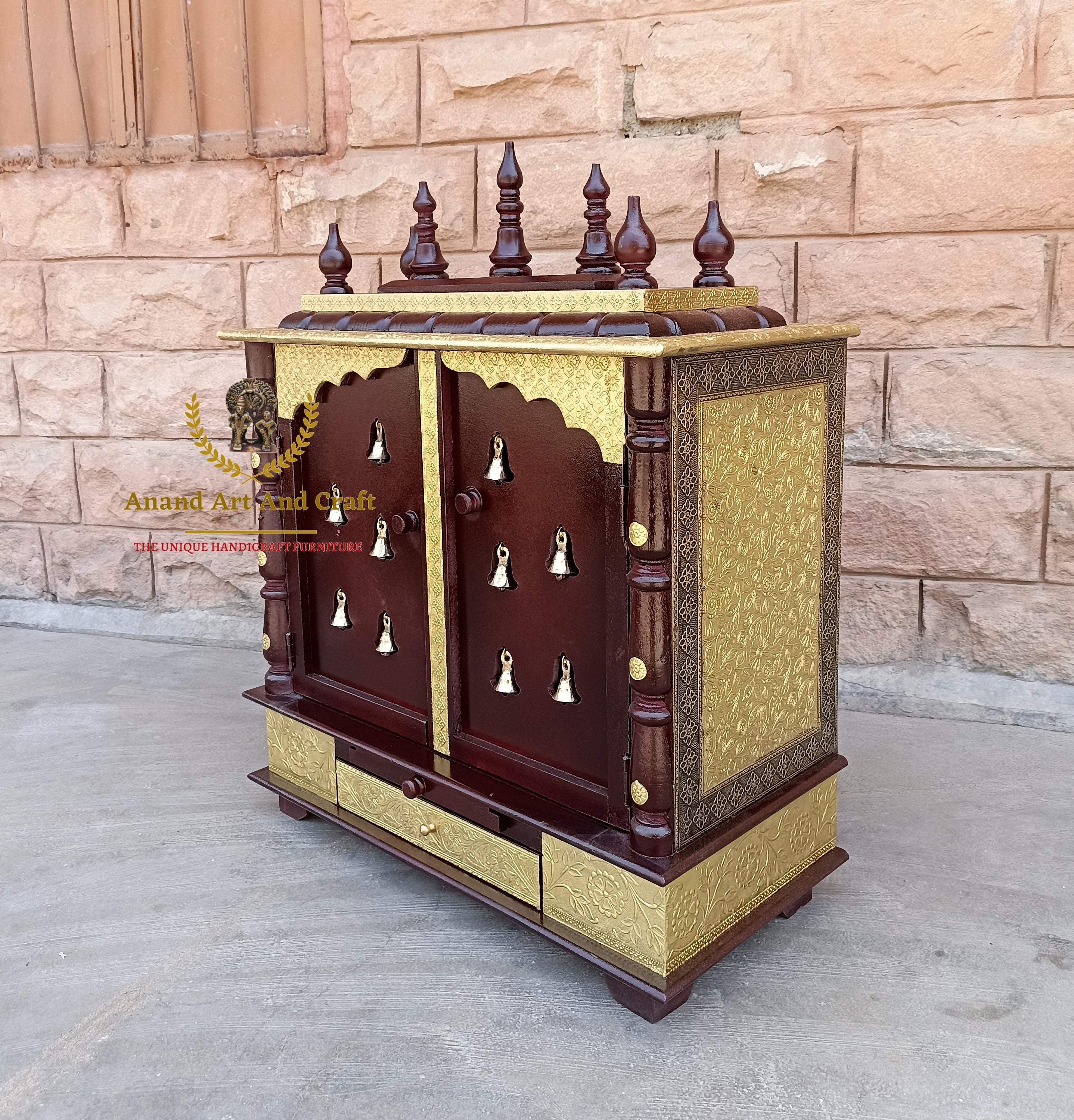 Wooden Temple Mandir Handcrafted Window Pooja Ghar Mandap With | Etsy