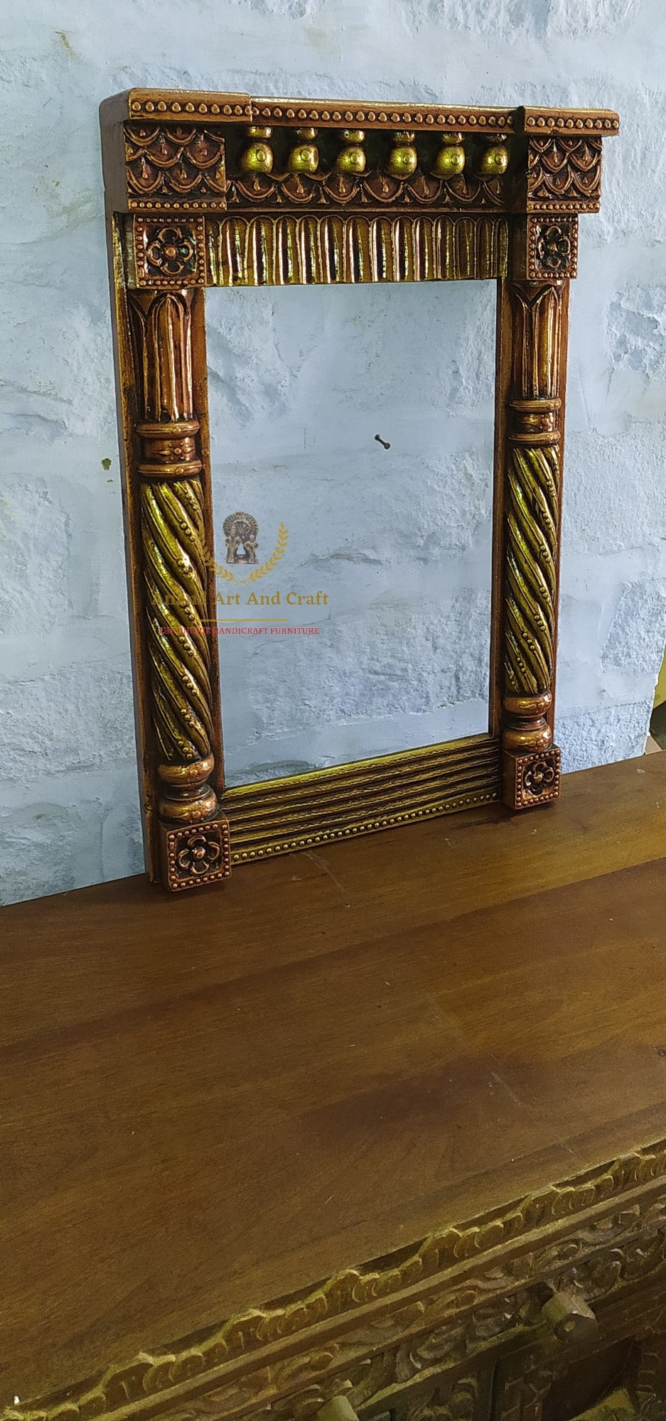 Wood Hand Painted Indian Mirror Frame Wall Mirror Beautiful | Etsy