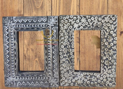 Wooden Photo Frame Black Glossy Photo Rustic Look Wood Frame - Etsy