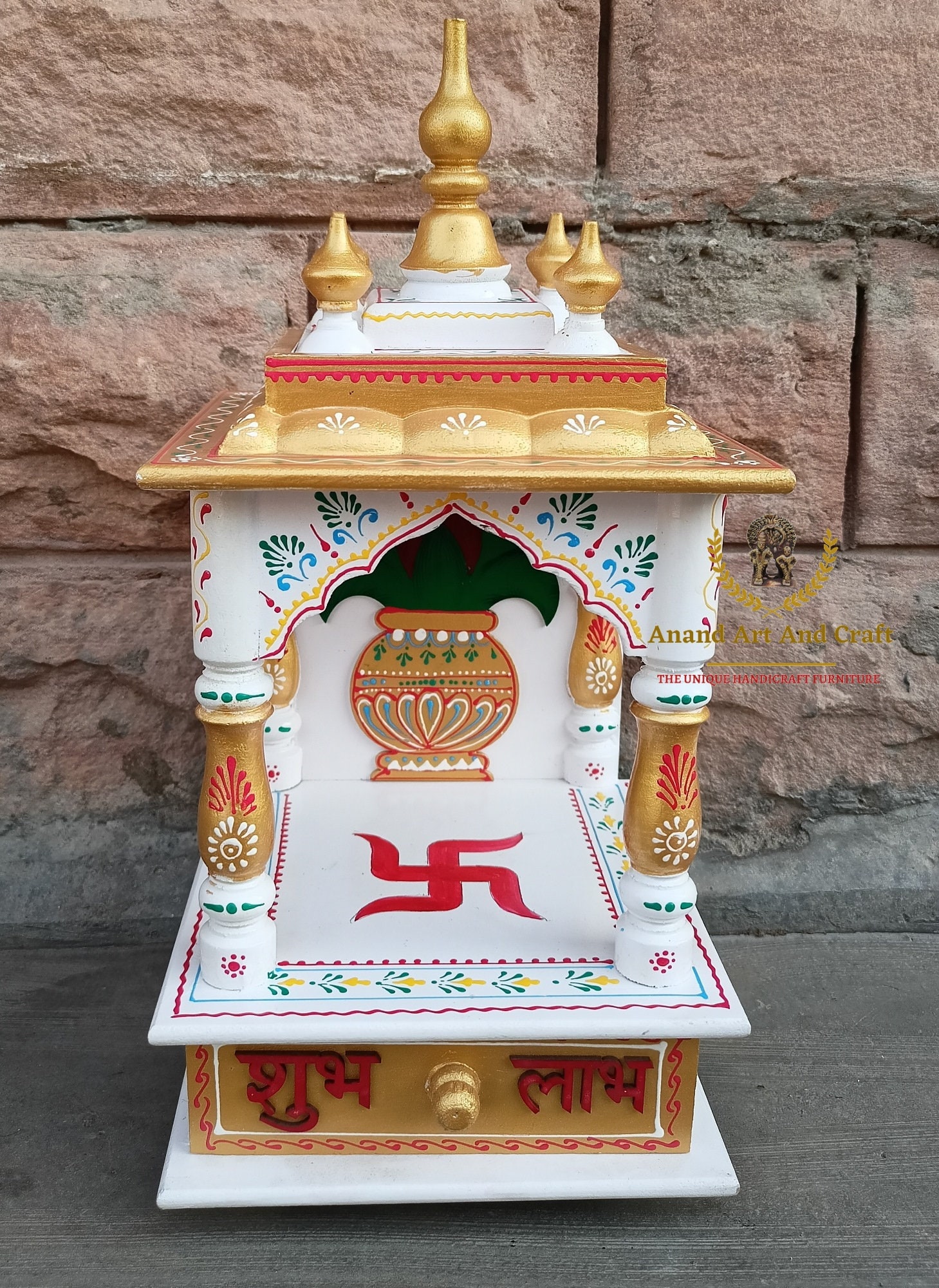 Wood Temple Mandir Handcrafted Hindu Pooja Ghar Mandap For | Etsy