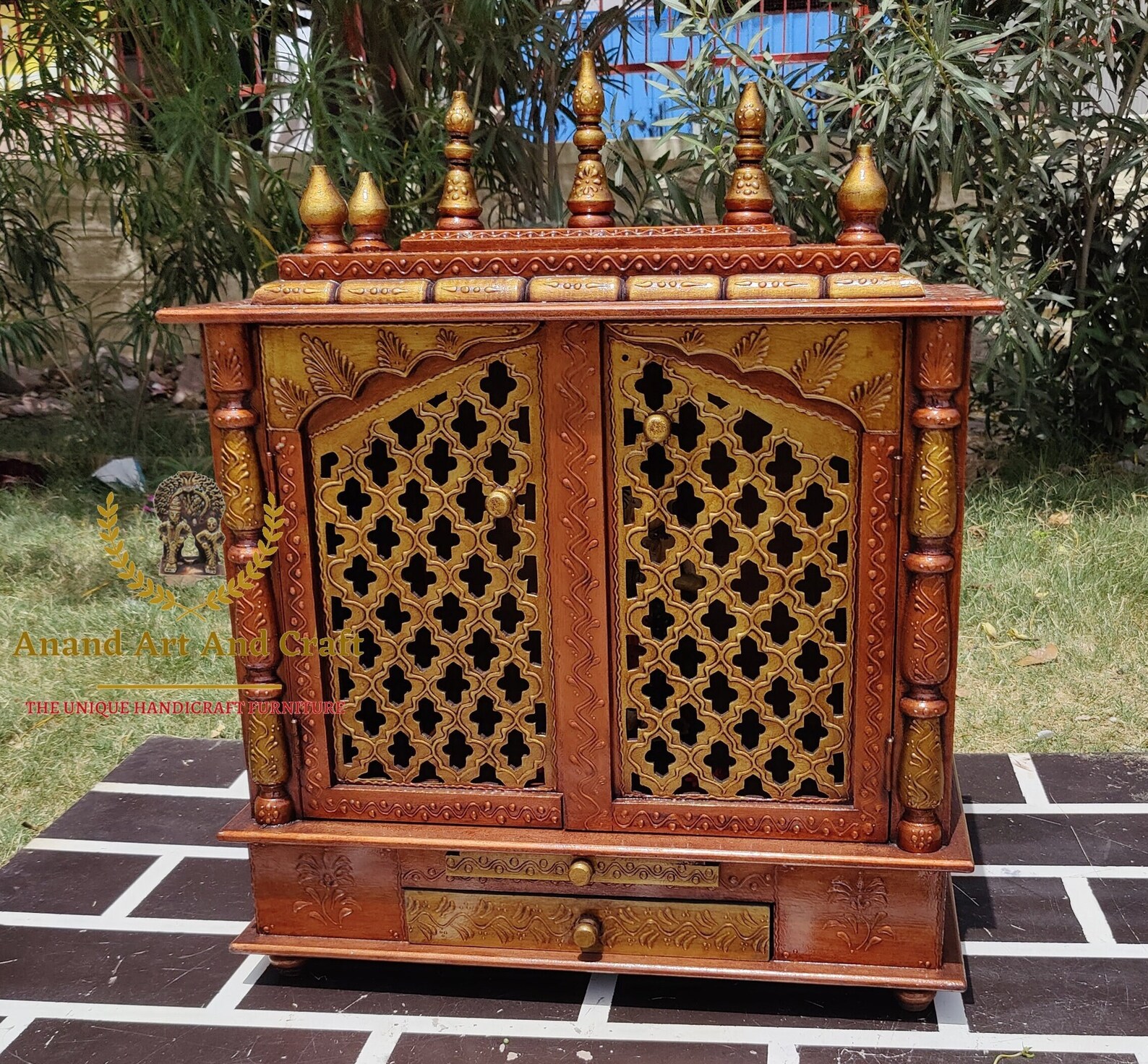 Wooden Temple Mandir Handcrafted Window Pooja Ghar Mandap for - Etsy