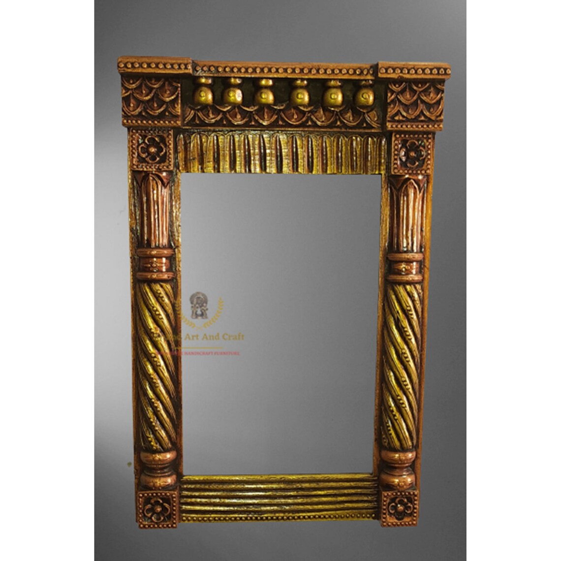 Wood Hand Painted Indian Mirror Frame Wall Mirror Beautiful | Etsy