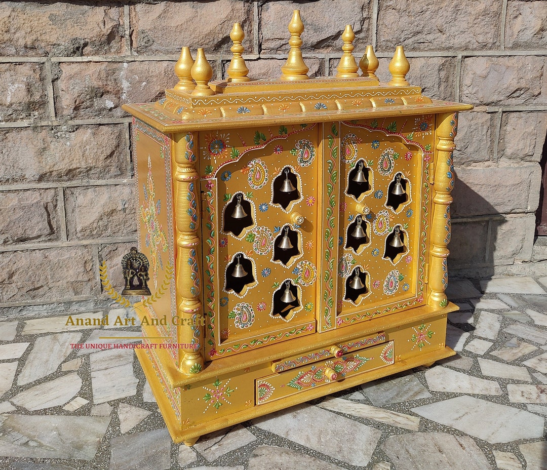 Wooden Temple Bells Mandir Handcrafted Window Pooja Ghar - Etsy