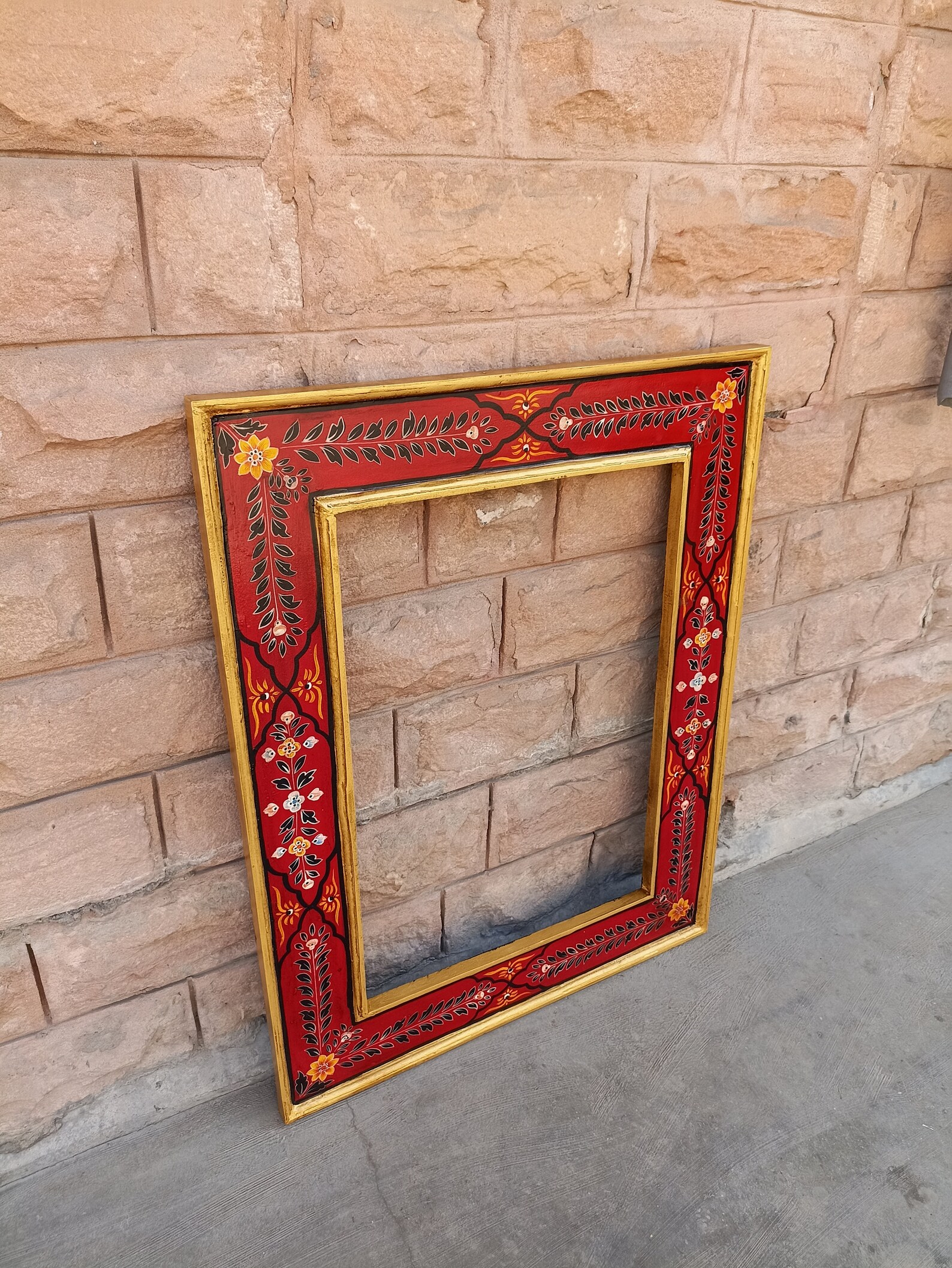 Wood Hand Painted Indian Mirror Frame Wall Mirror Frame Wall - Etsy