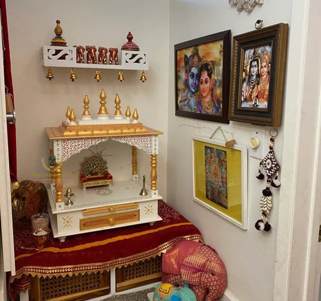 Wooden Temple Pooja Room Mandir Handcrafted Mandir Pooja Ghar for ...