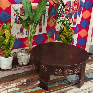 Wooden Chowki Bajot Choki Table Handmade Carved Traditional Solid Wood ...