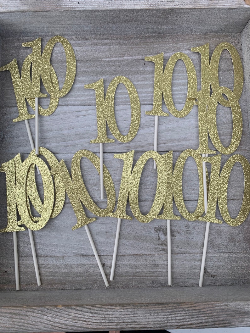 Double Digit Cupcake Toppers| Number 10 Cupcake Toppers - Etsy