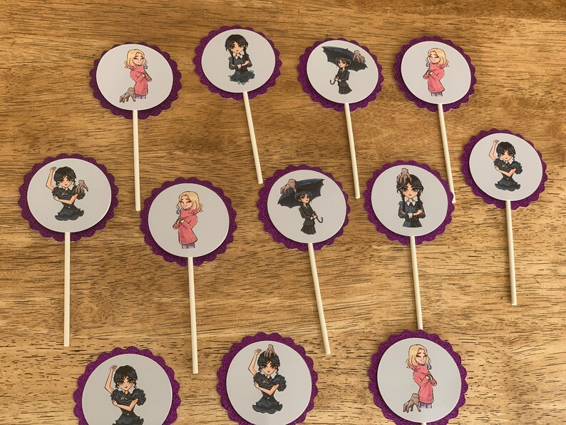 Wednesday Cupcake Toppers - Etsy